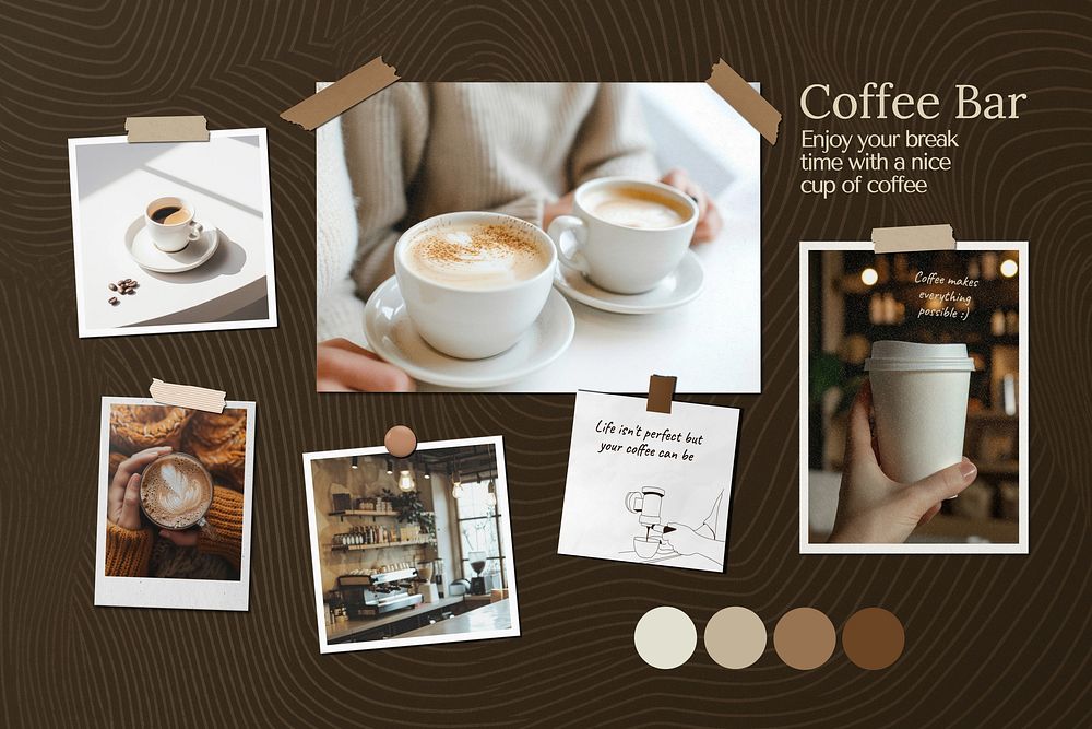 Aesthetic cafe mood board collage | Free Photo - rawpixel
