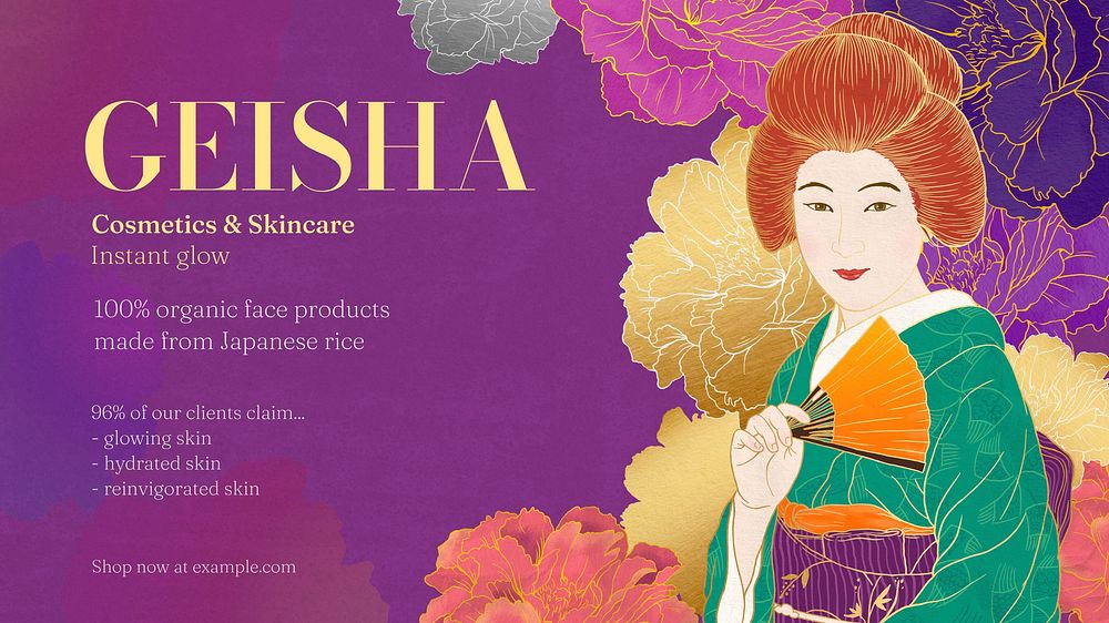 Geisha illustration blog banner template | Free Photo - rawpixel