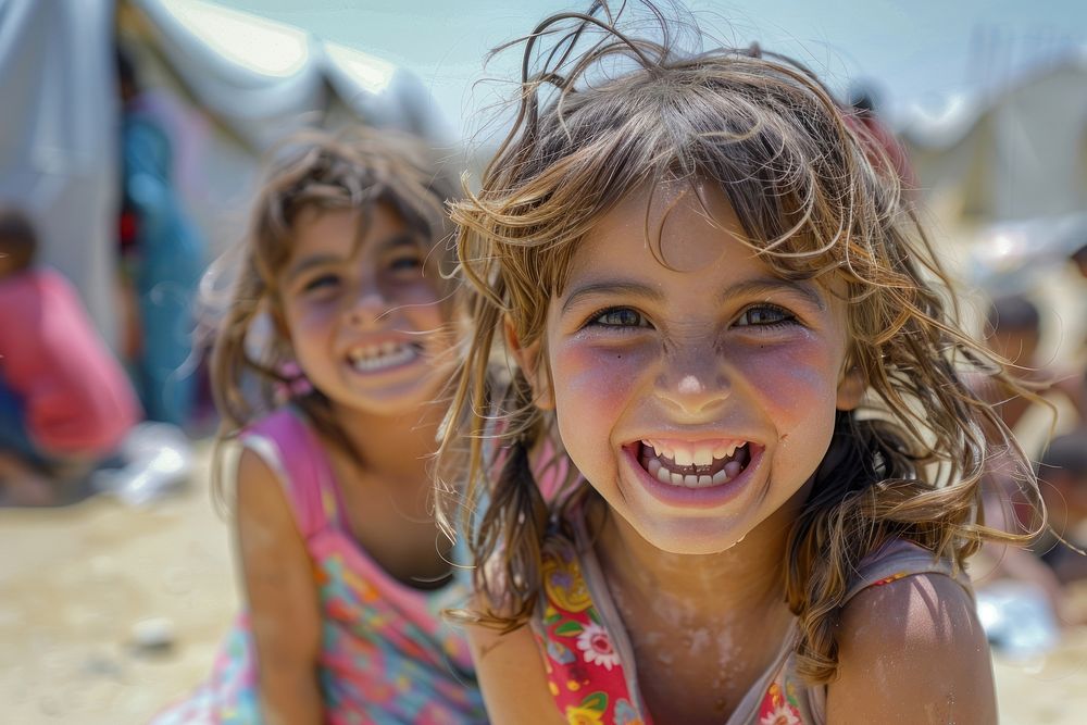 Happy refugee children play together | Free Photo - rawpixel