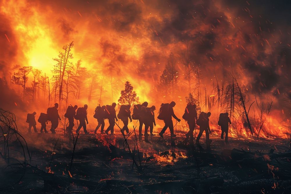 Together wildfire relief bonfire person | Free Photo - rawpixel