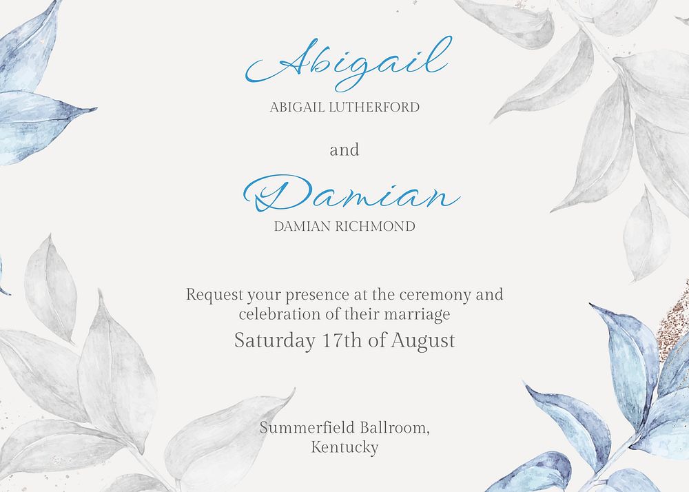 Aesthetic wedding invitation card template, | Free Photo - rawpixel