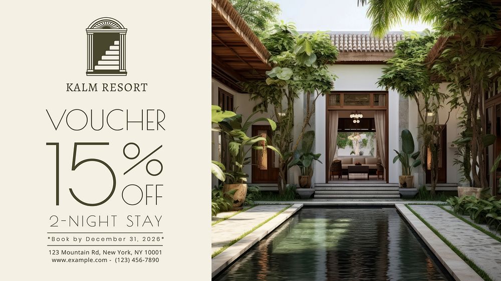 Mountain resort voucher template | Free Photo - rawpixel