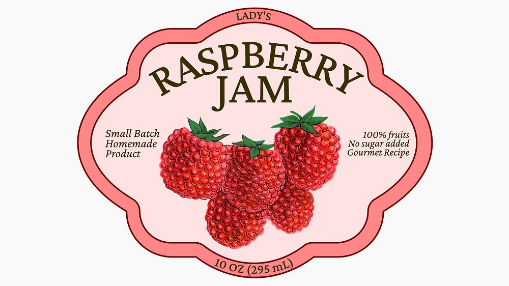 Raspberry jam label template | Free Photo - rawpixel