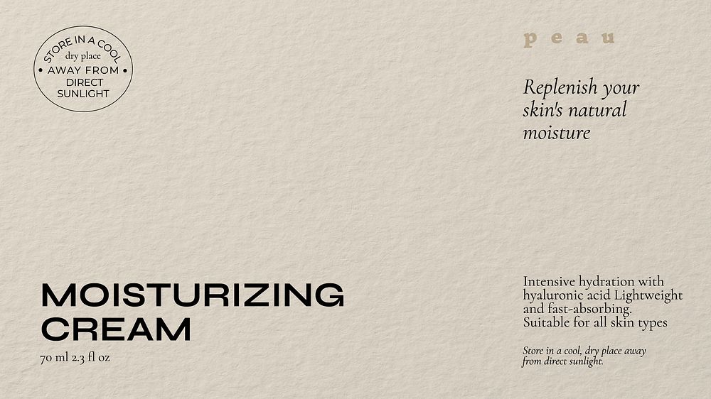 Moisturizing cream label template | Free Photo - rawpixel