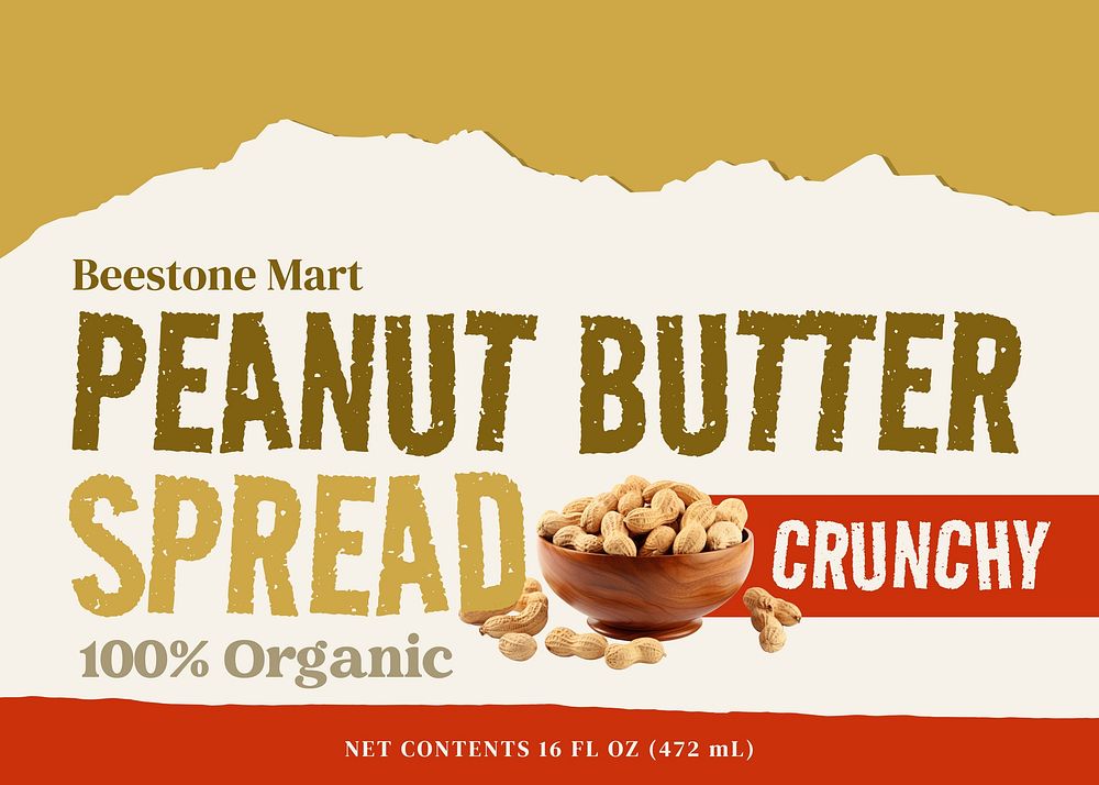 Peanut butter spread label template | Free Photo - rawpixel