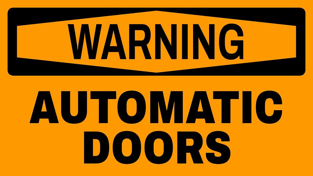 Automatic doors warning sign template | Free Photo - rawpixel