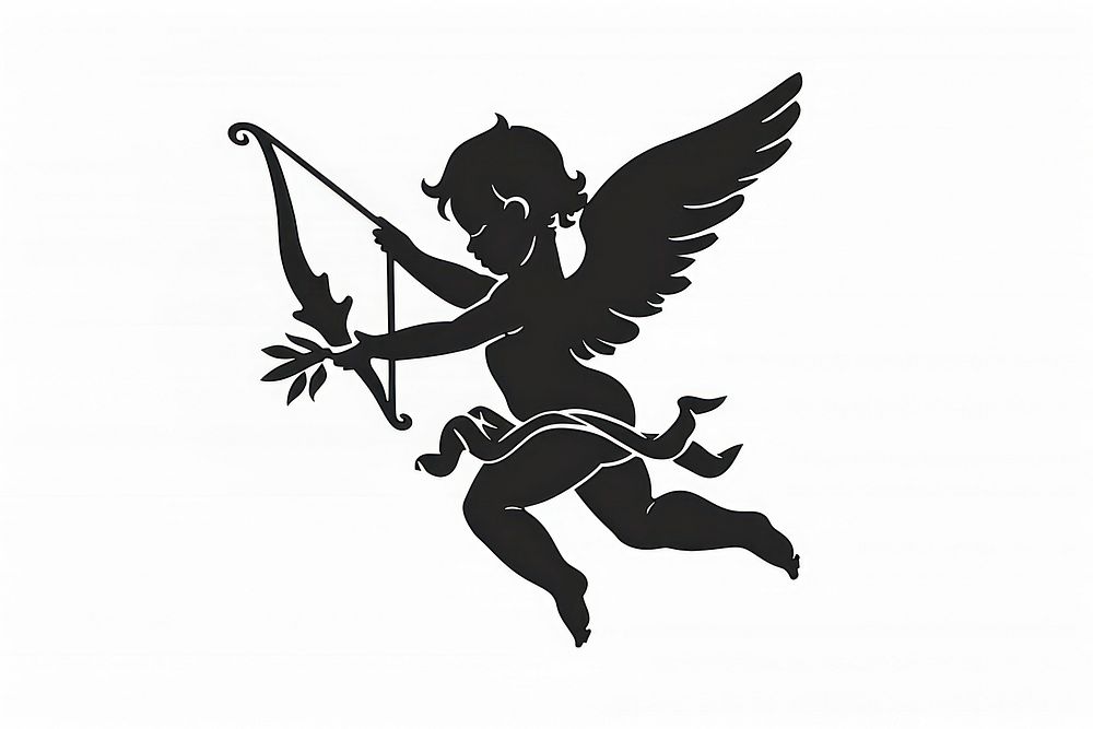 Cupid silhouette clip art stencil | Free Photo Illustration - rawpixel