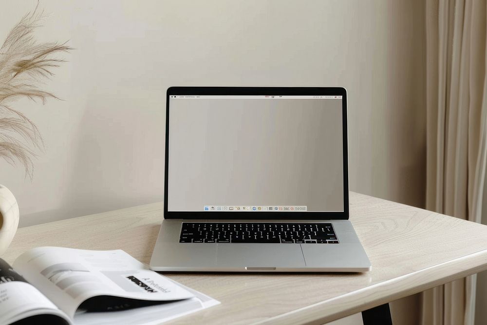 Laptop display table desk. | Free Photo - rawpixel