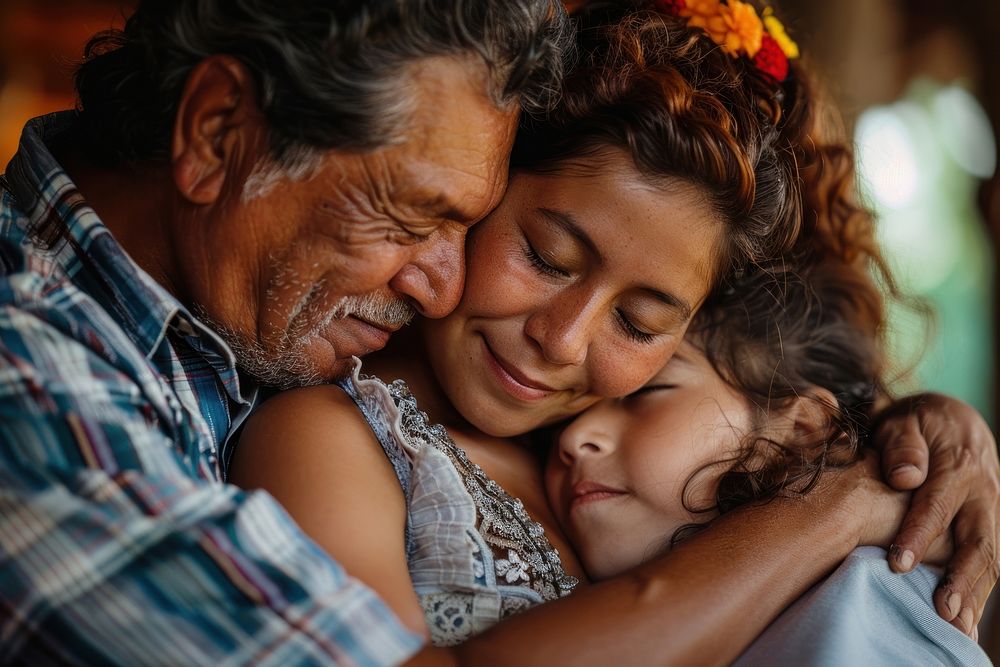 Latin Mexican family hugging photo | Free Photo - rawpixel