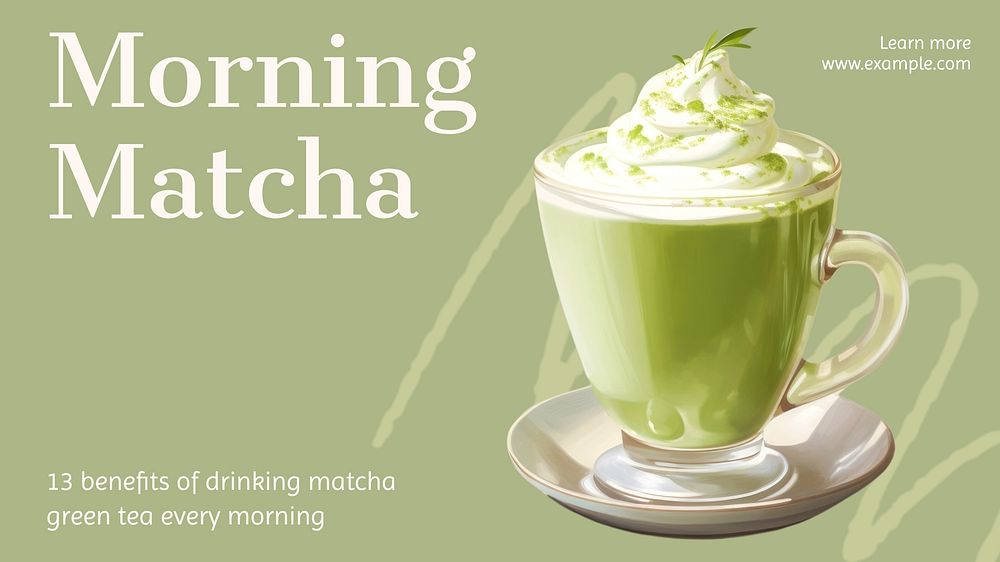 Morning matcha blog banner template | Free Photo - rawpixel