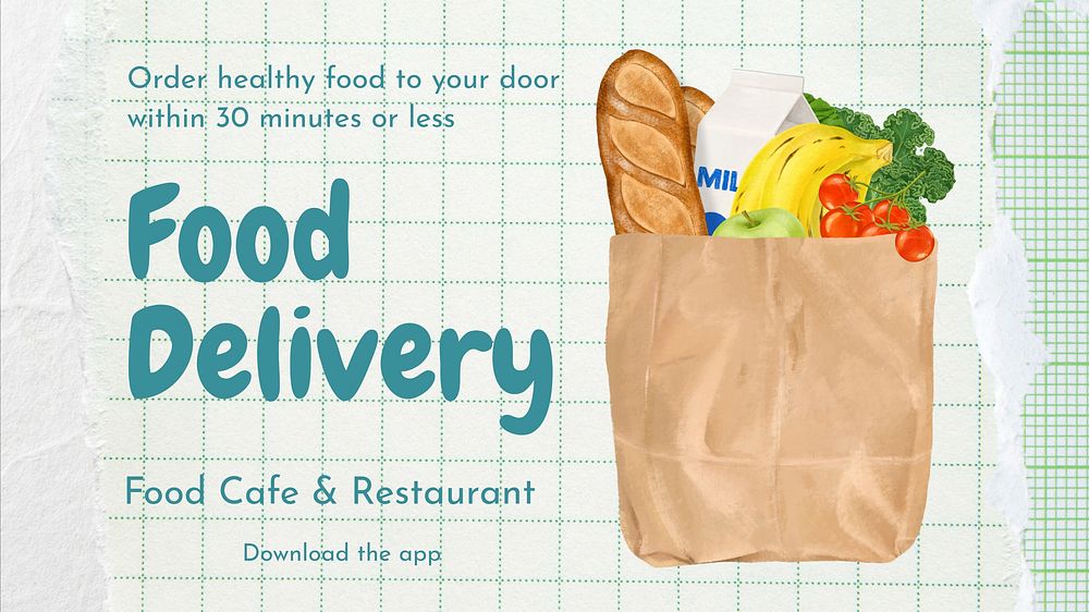 Food delivery blog banner template | Free Photo - rawpixel