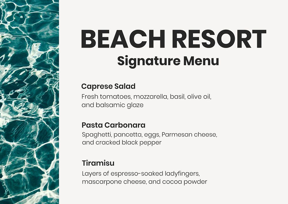 Signature menu card template | Free Photo - rawpixel