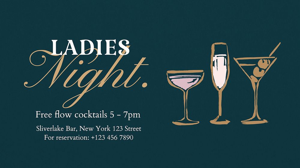 Ladies night blog banner template | Free Photo - rawpixel