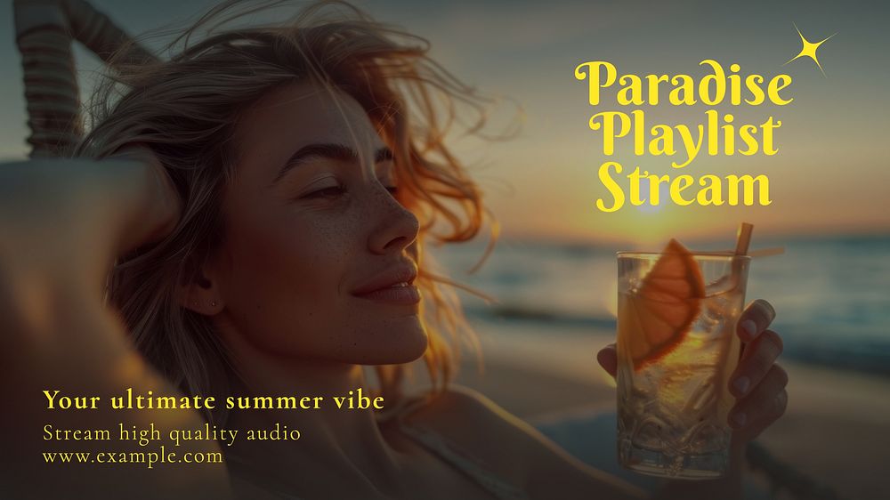 Playlist stream blog banner template | Free Photo - rawpixel