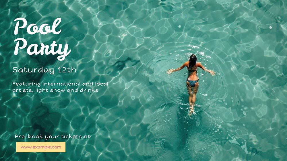 Pool party blog banner template | Free Photo - rawpixel