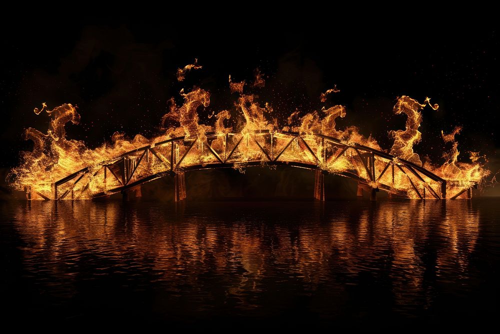 Bridge fire flame architecture outdoors | Free Photo - rawpixel