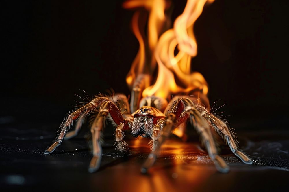 Spider fire flame invertebrate tarantula | Free Photo - rawpixel