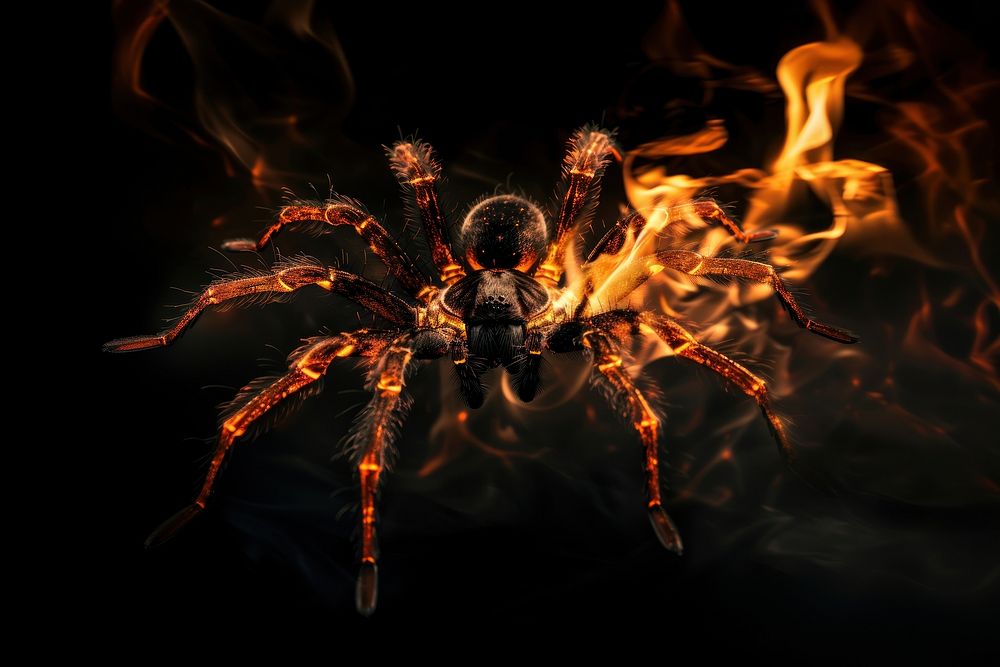 Spider fire flame invertebrate tarantula | Free Photo - rawpixel