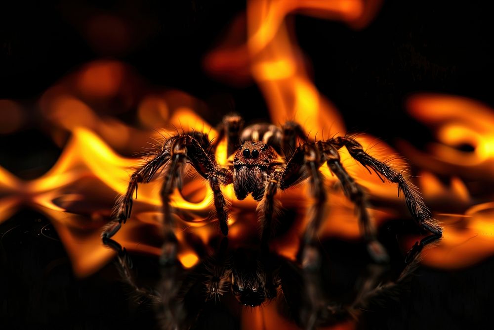 Spider fire flame invertebrate tarantula | Free Photo - rawpixel