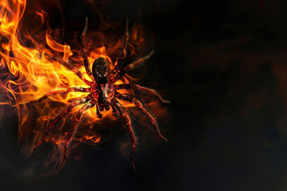 Spider fire flame invertebrate arachnid | Free Photo - rawpixel