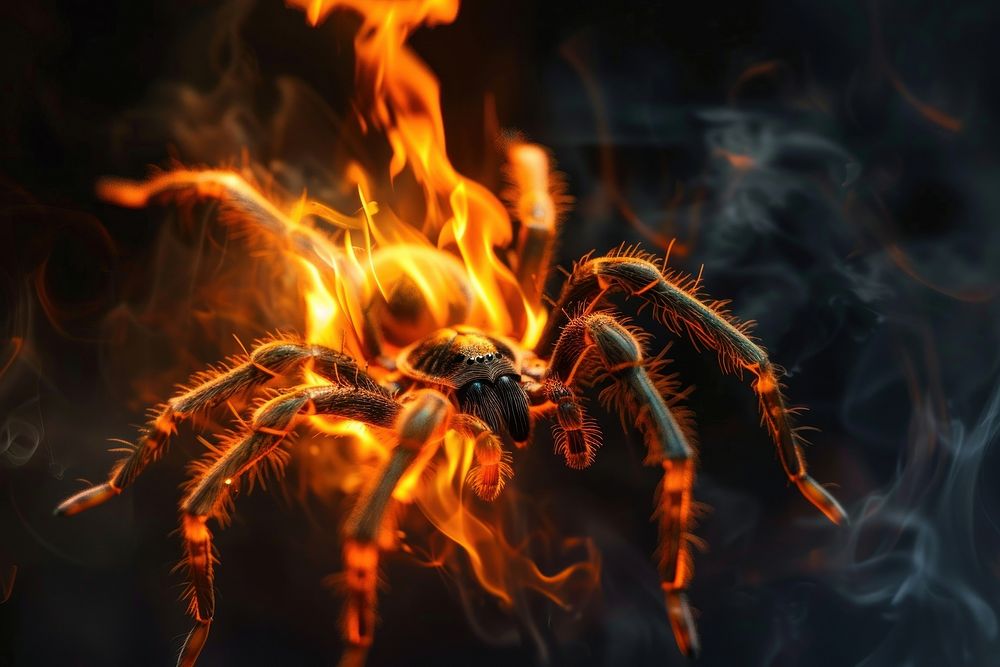 Spider fire flame invertebrate tarantula | Free Photo - rawpixel