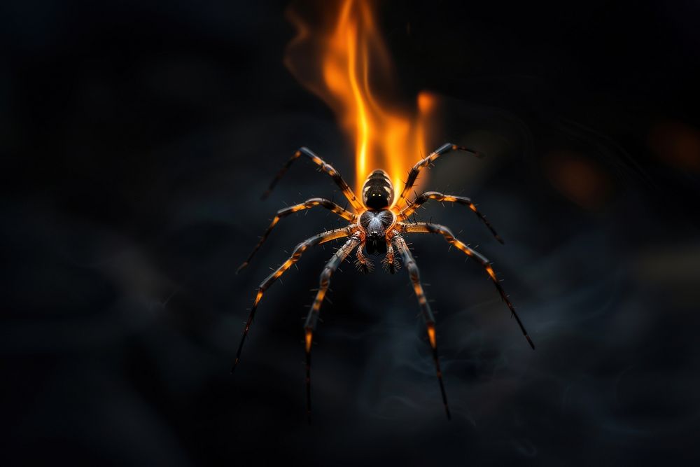 Spider fire flame invertebrate arachnid | Free Photo - rawpixel