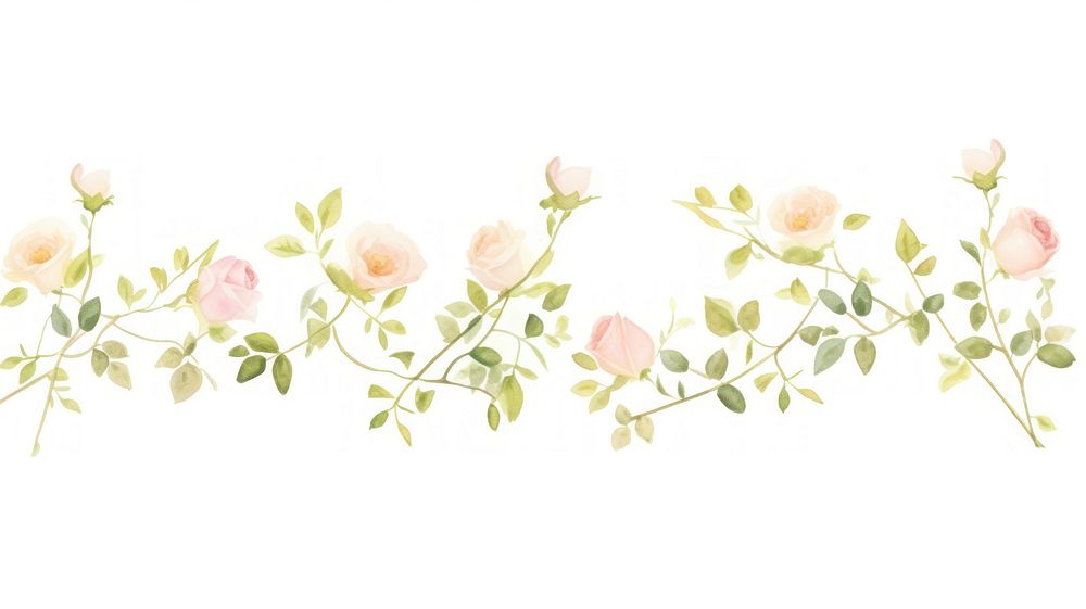 Roses as divider watercolor graphics | Free Photo Illustration - rawpixel