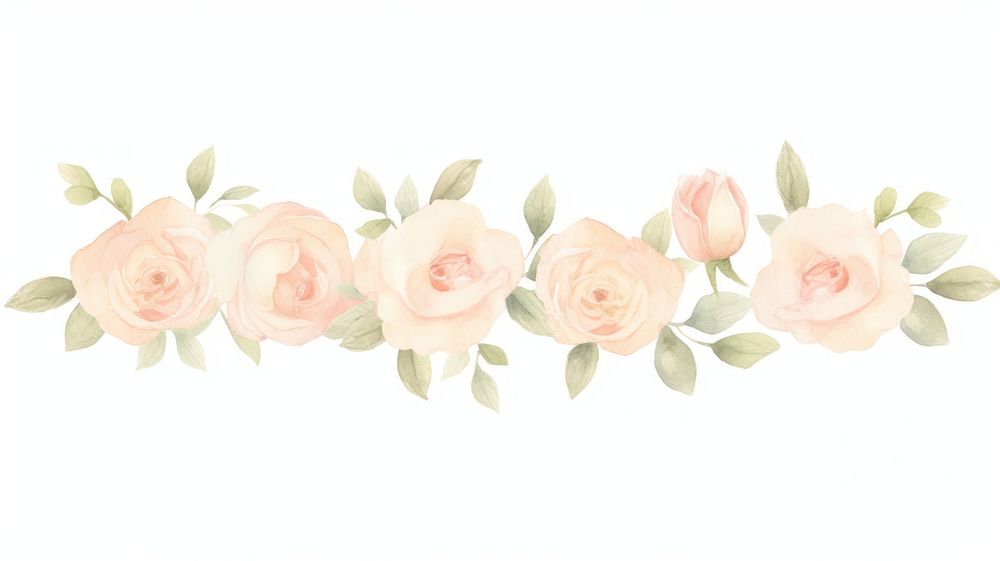 Roses as divider watercolor graphics | Free Photo Illustration - rawpixel