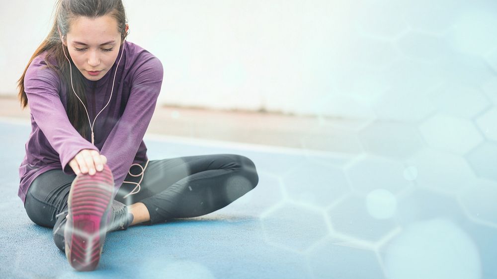 Woman stretching exercise ground | Free Photo Illustration - rawpixel