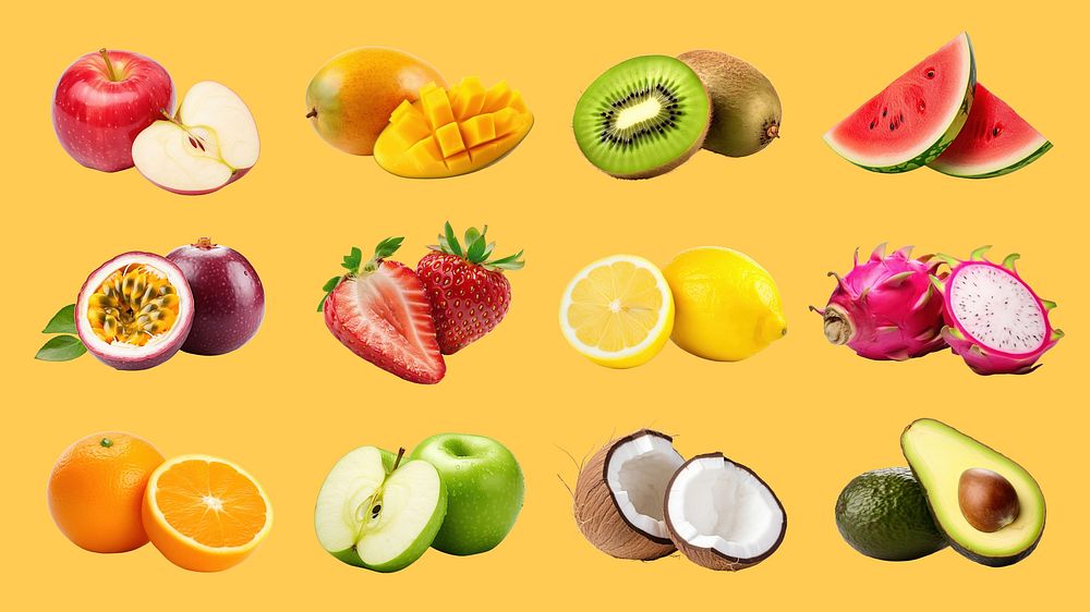 Various tropical fruit element set | Free Photo - rawpixel