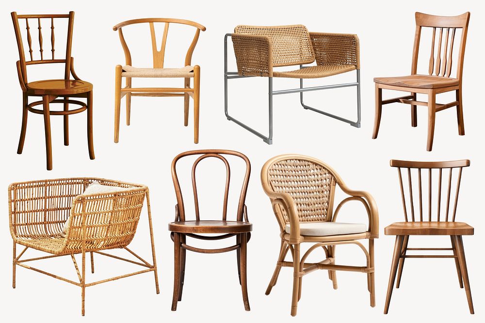 Wooden chair home furniture set | Free Photo - rawpixel