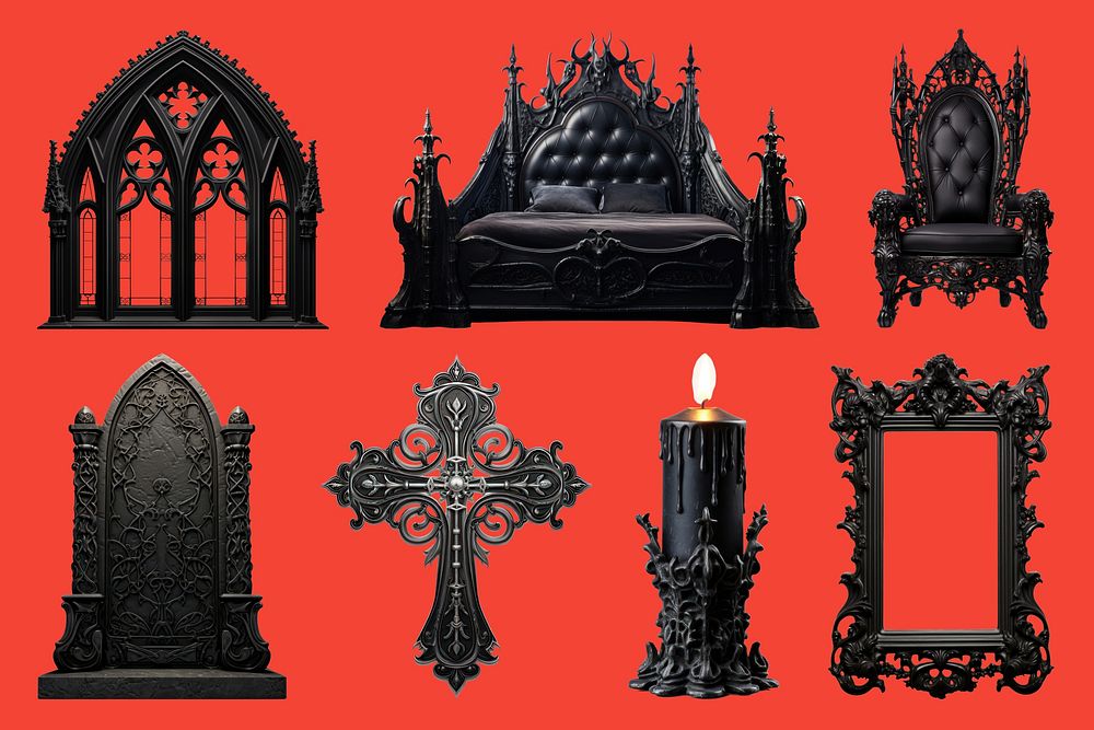Gothic object element set | Free Photo - rawpixel