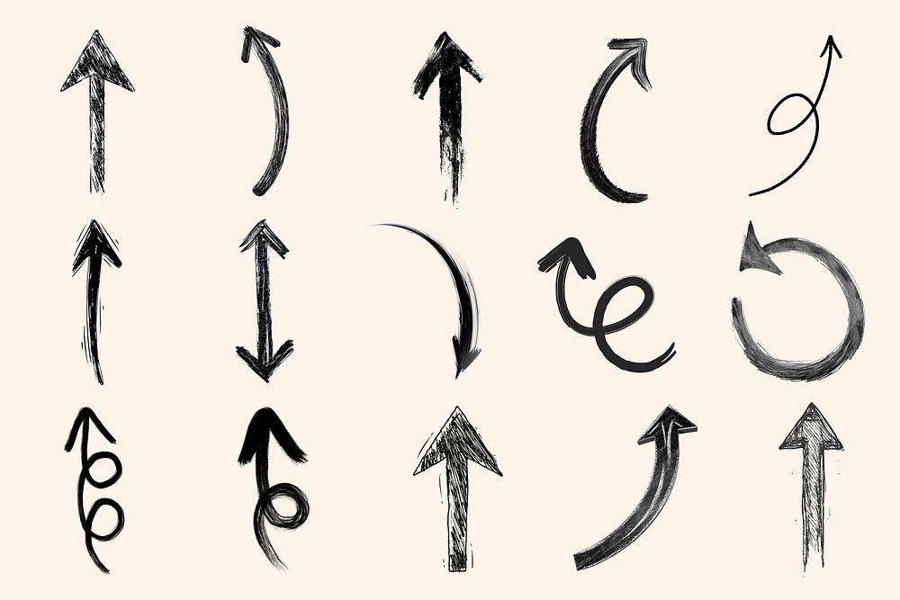 Black doodle arrow element set | Free Photo - rawpixel