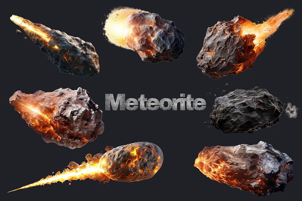 Meteorite space element set | Premium Photo - rawpixel