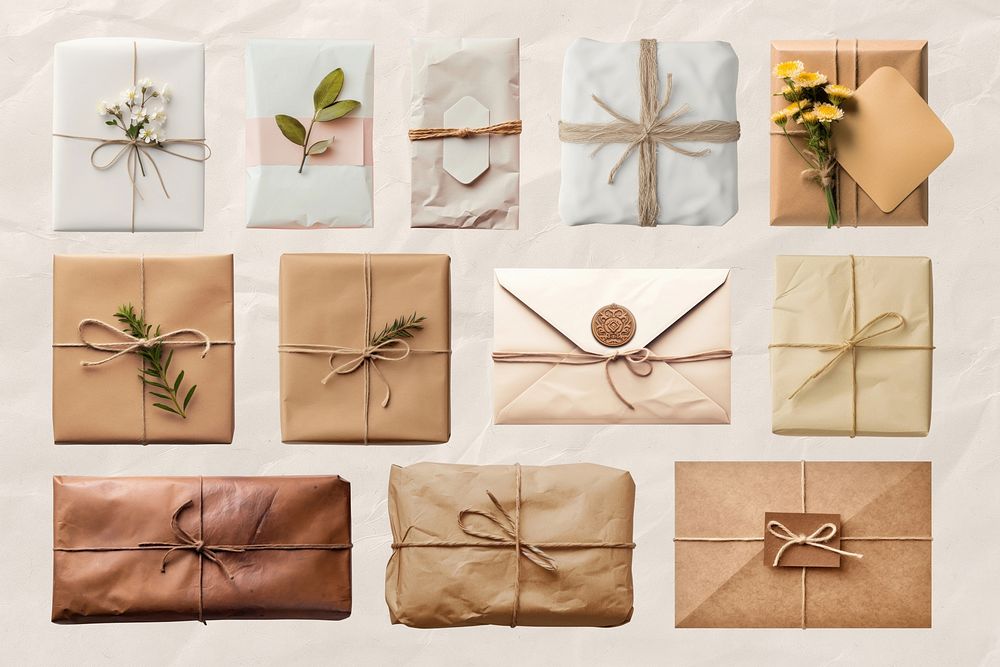 Paper gift wrap element set | Premium Photo - rawpixel