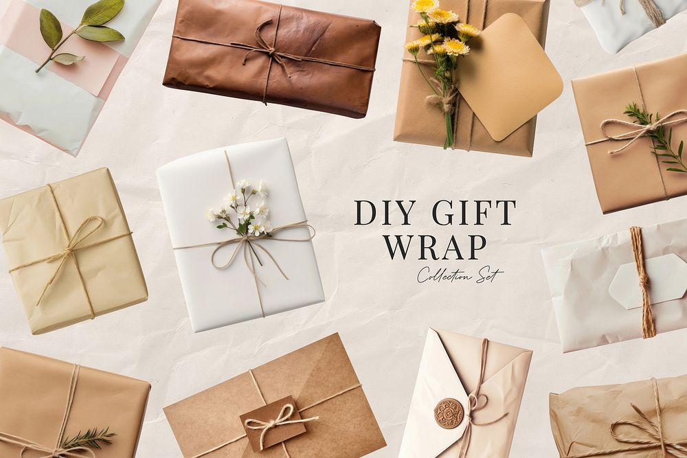 Paper gift wrap element set | Premium Photo - rawpixel