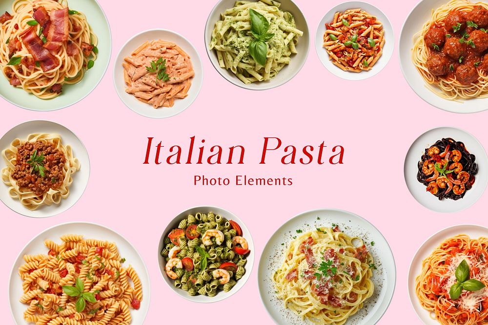 Italian pasta element set | Premium Photo - rawpixel