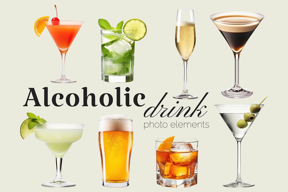 Cocktail drink element set | Premium Photo - rawpixel