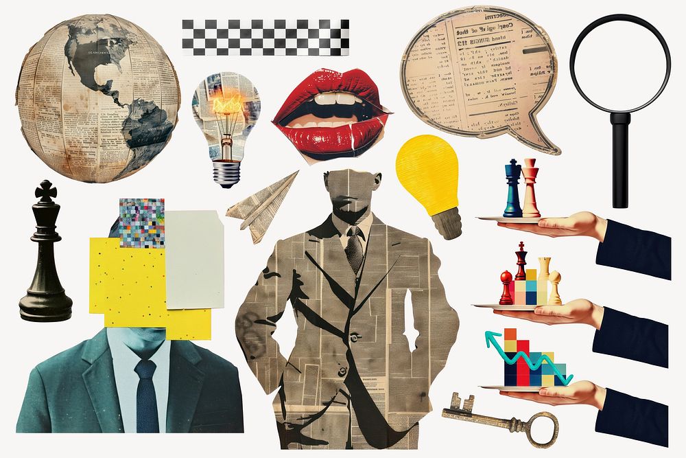 Business collage element set | Free Photo - rawpixel