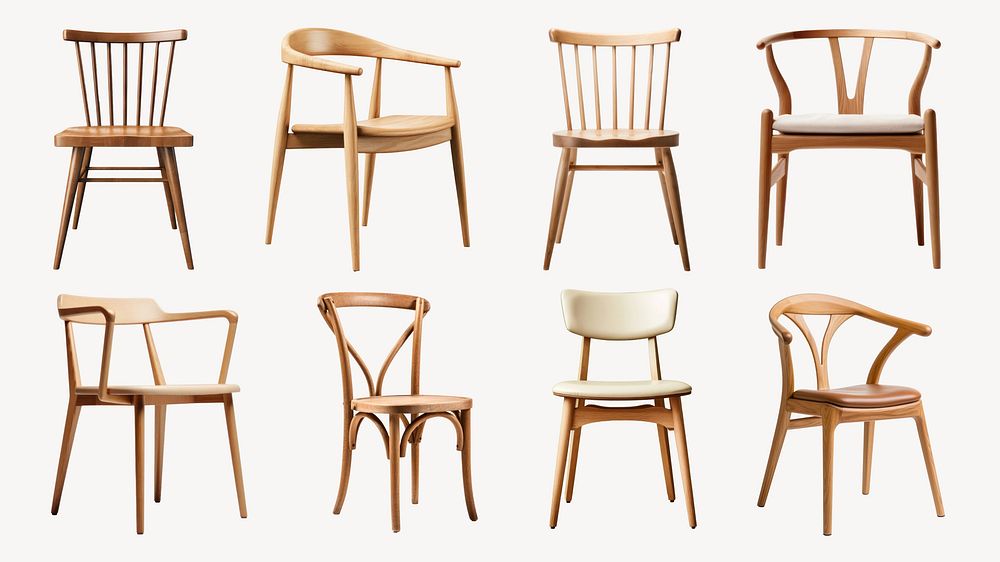 Wooden chair element set | Free Photo - rawpixel