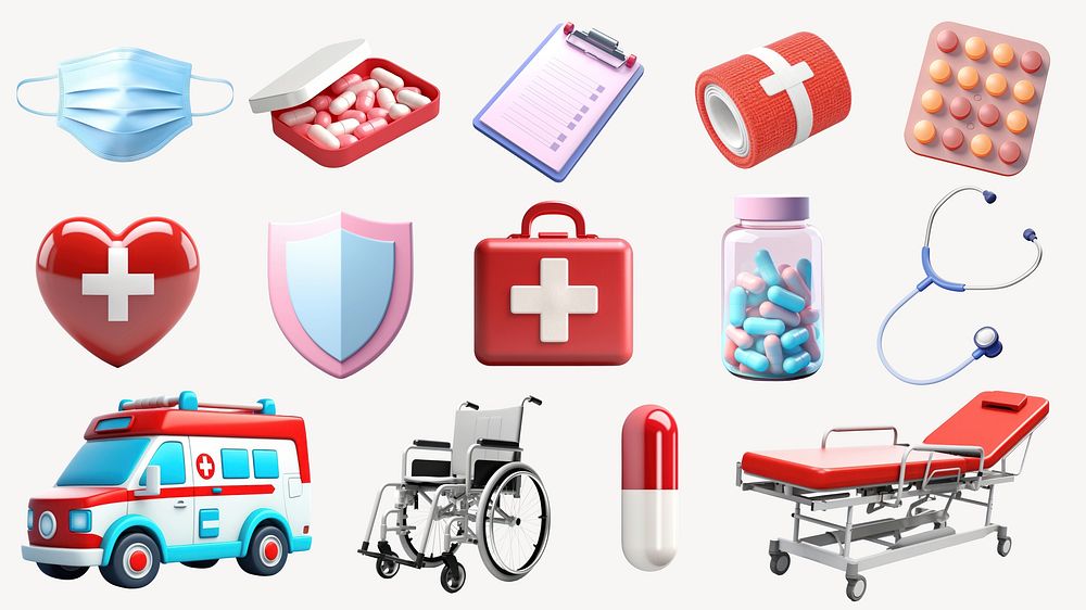 3D medical element set | Premium Photo - rawpixel