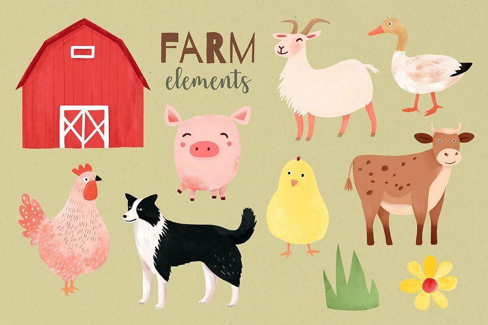 Animal Farm isolated image set | Free Photo - rawpixel