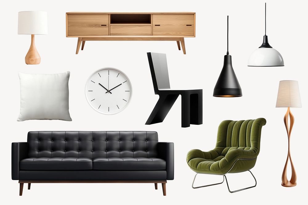 Modern furniture element set | Free Photo - rawpixel