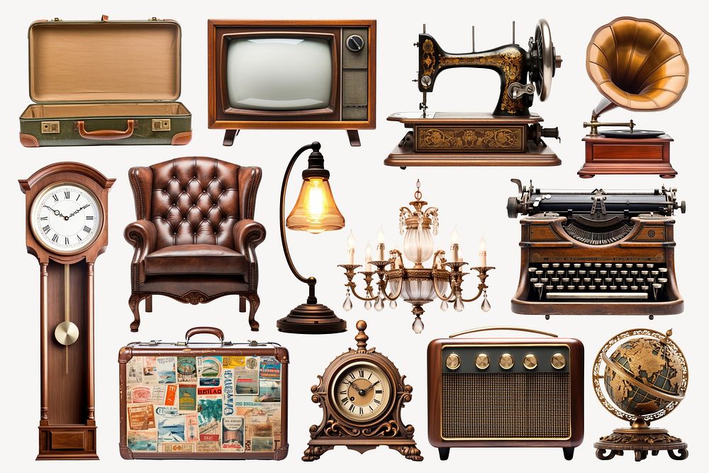 Vintage antique object element set | Premium Photo - rawpixel