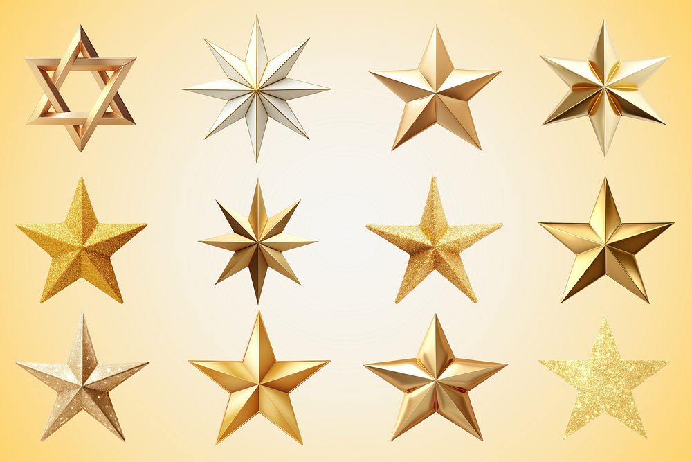 Gold star element set | Premium Photo - rawpixel