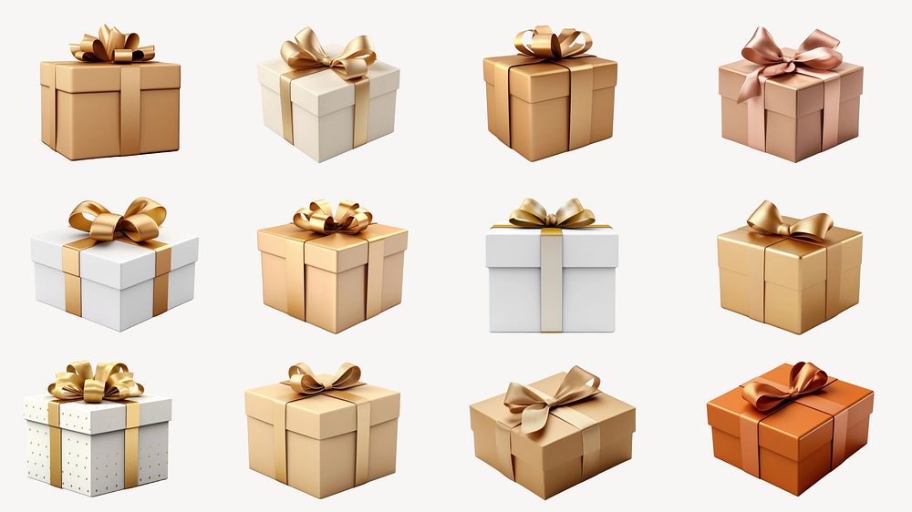 Gift box isolated image set | Free Photo - rawpixel