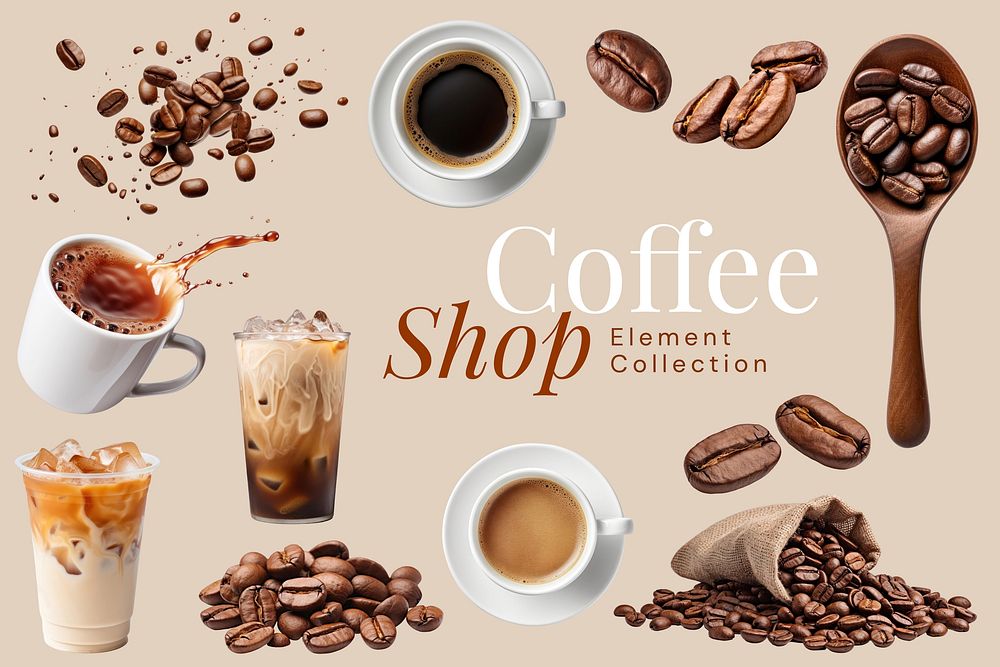 Coffee shop isolated image set | Premium Photo - rawpixel