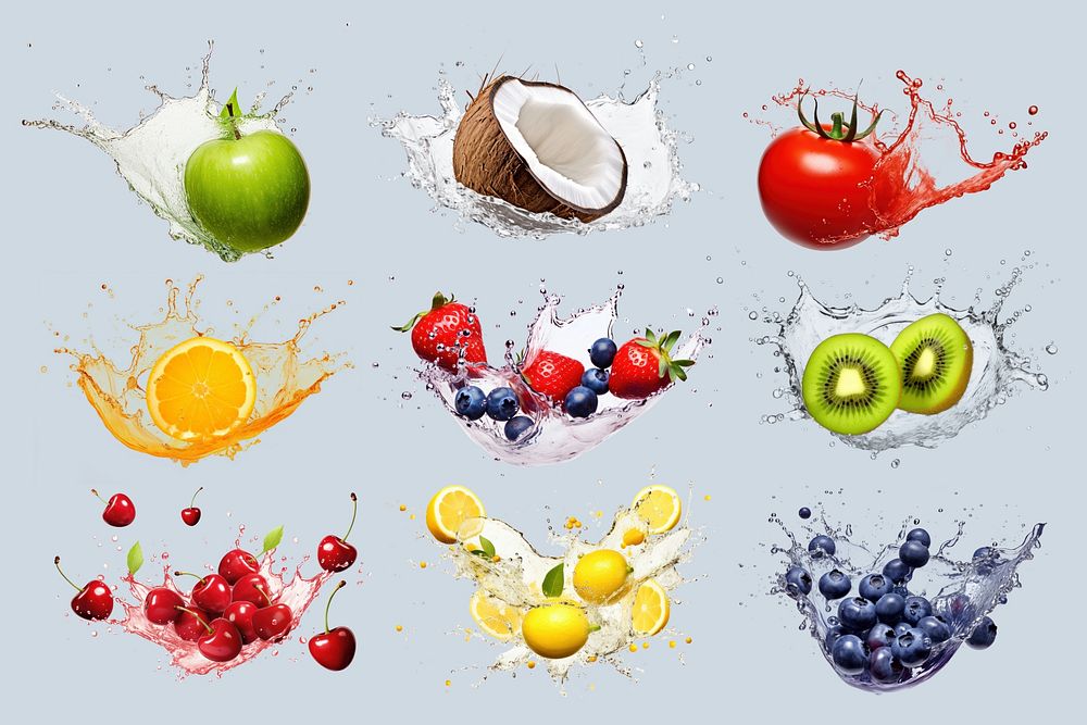Mixed fruit splash isolated image | Free Photo - rawpixel