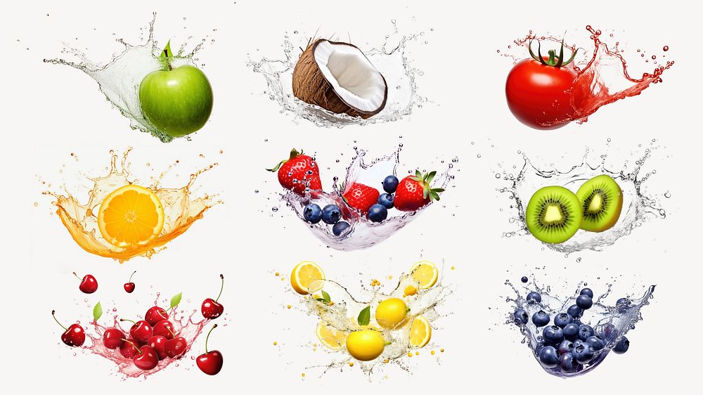 Mixed fruit splash isolated image | Free Photo - rawpixel