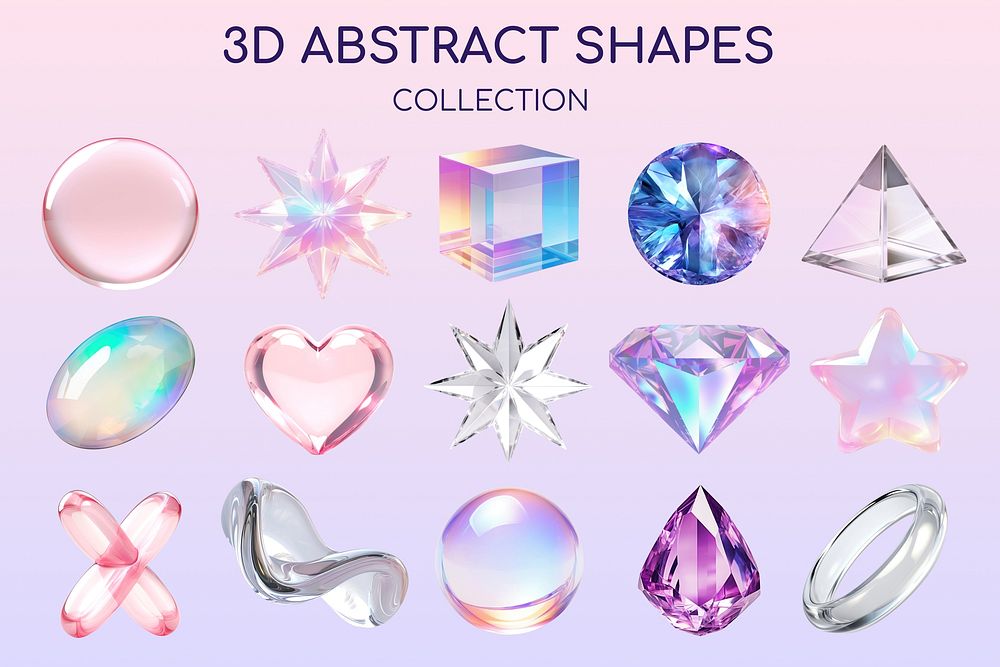 3d abstract shape crystal isolated | Premium Photo - rawpixel
